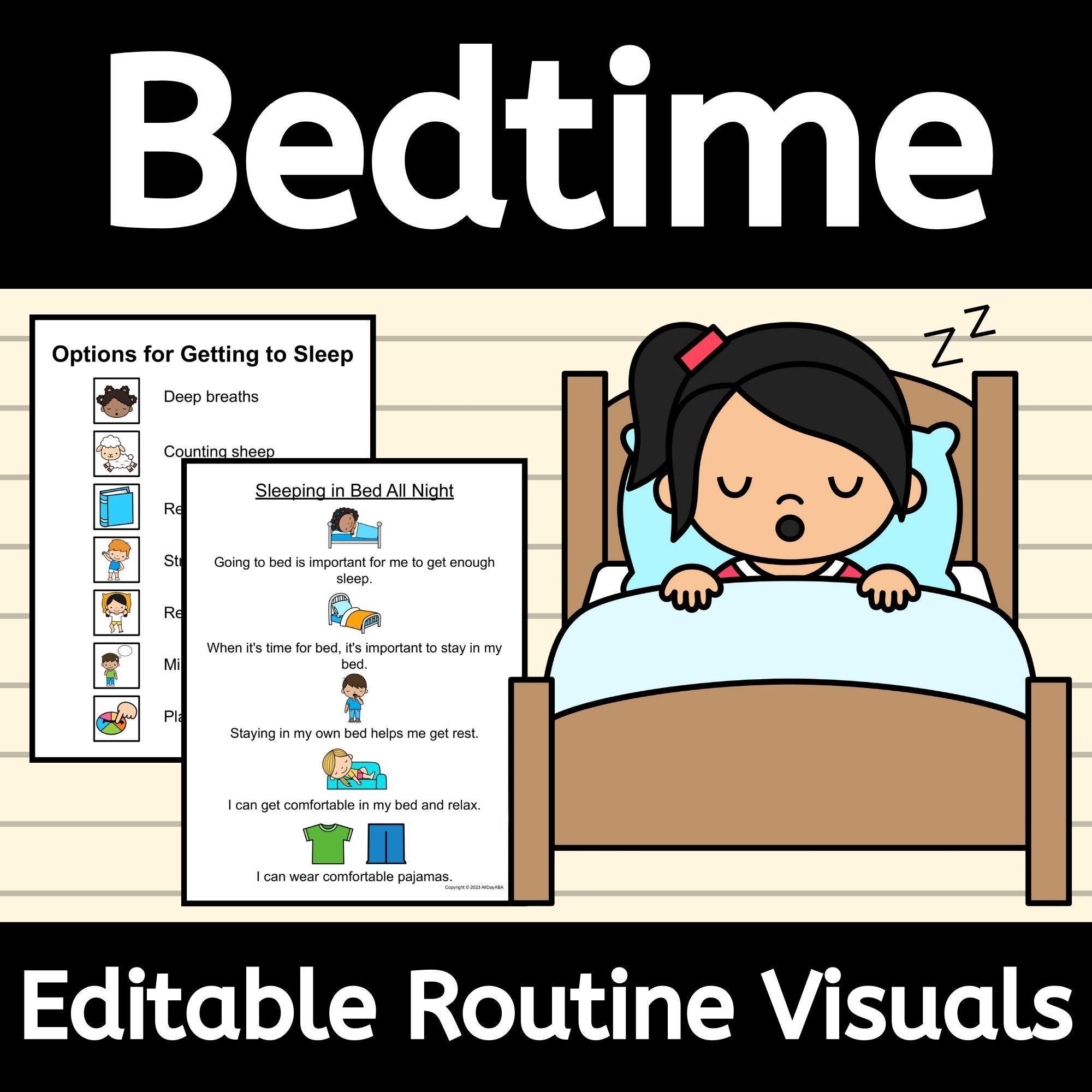 Visual Bedtime Routine for Sleep Hygiene and Staying in Bed for Kids ...
