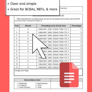 Editable Tacting Letters Data Sheet Google Doc™ for Alphabet ...