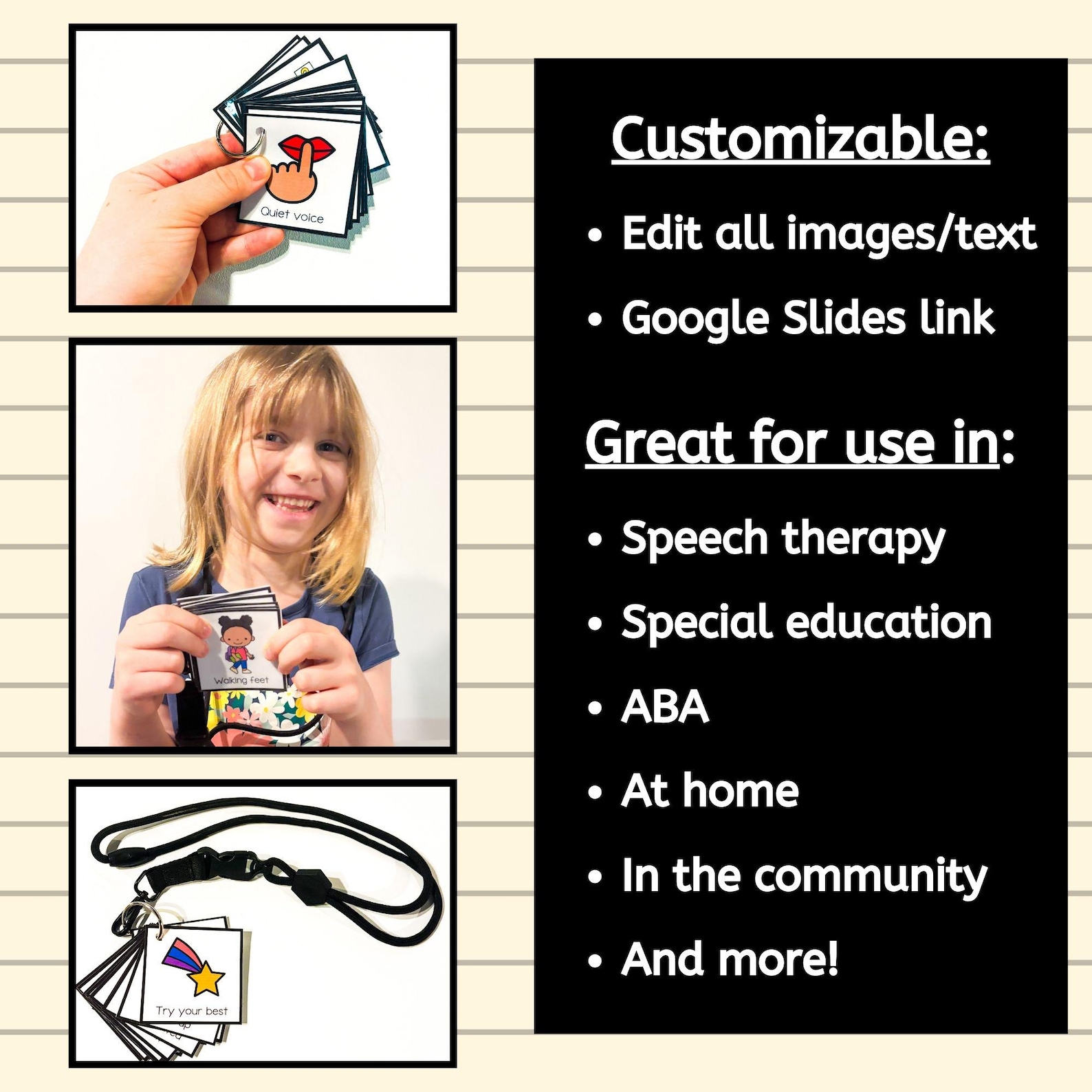 Behavior Cue Cards for Behavior Management of Autism in ABA Therapy and ...