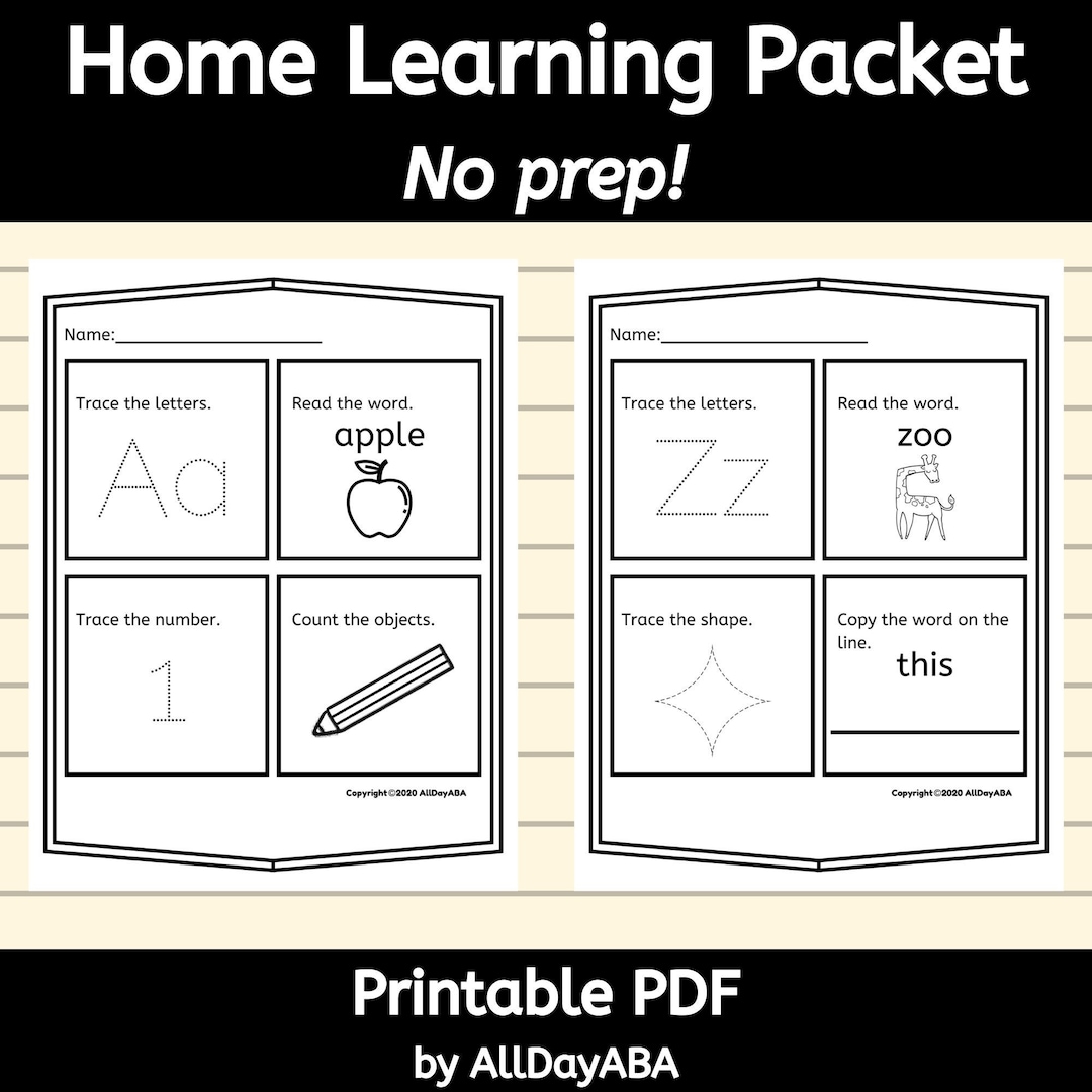 Home Learning Printable - Tracing Letters - Autism Worksheets ...