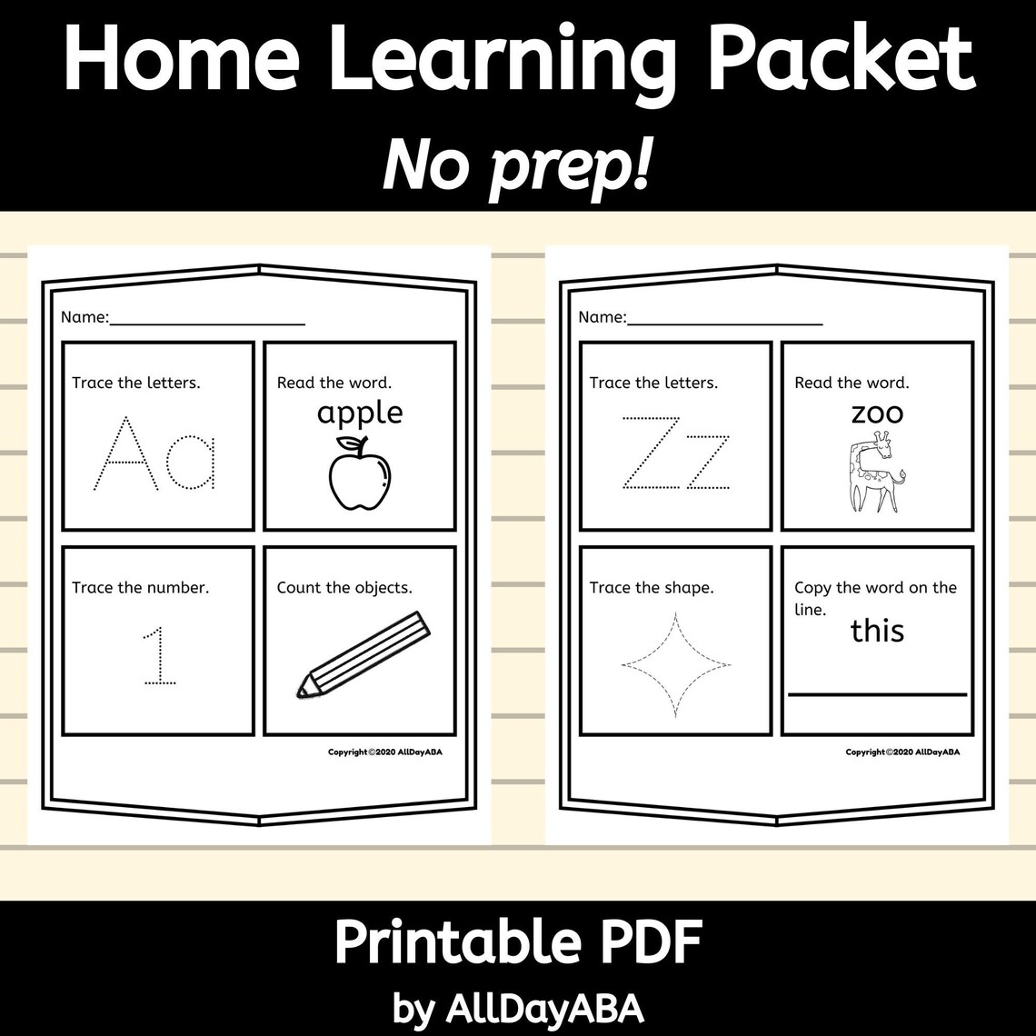 Home Learning Printable Tracing Letters Autism Worksheets Alphabet ...