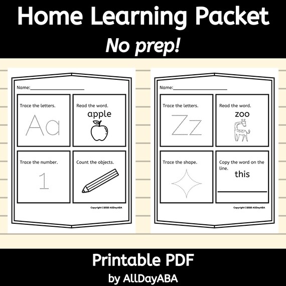 Home Learning Printable Tracing Letters Autism Worksheets | Etsy