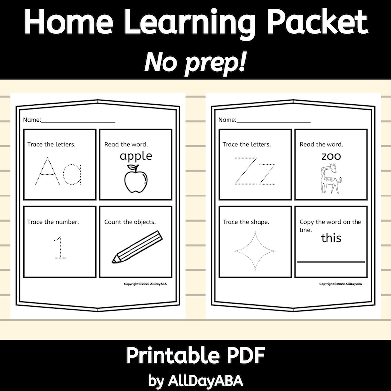 Home Learning Printable Tracing Letters Autism Worksheets Alphabet ...