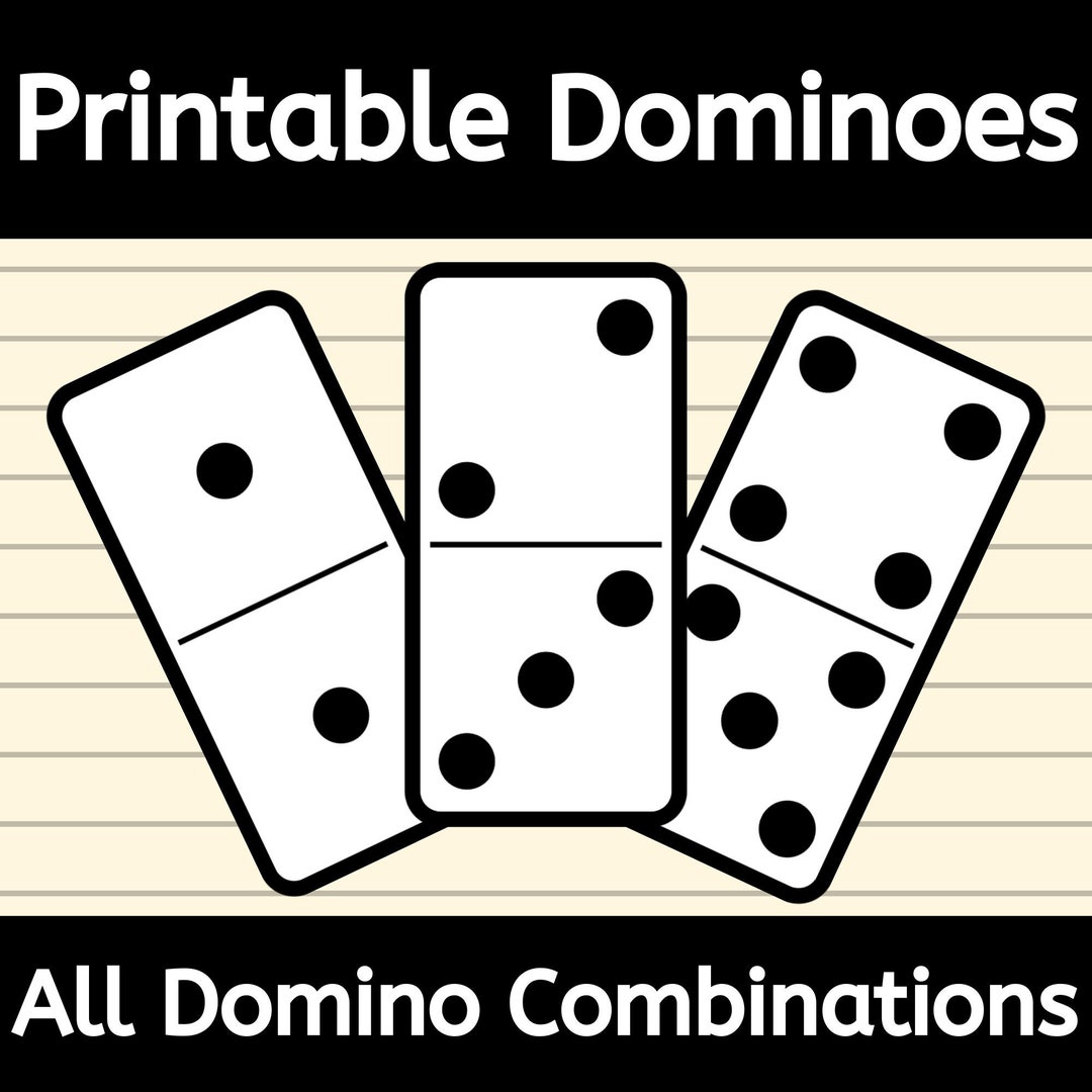 Printable Dominoes - Domino Game Pieces, Dominos for Math, Addition ...