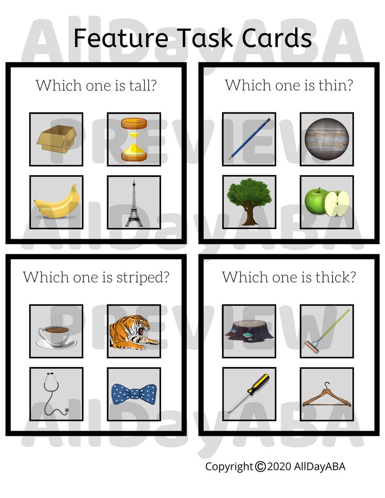 Feature Cards - ABA & Speech Therapy - Discrete Trial Training Flash ...