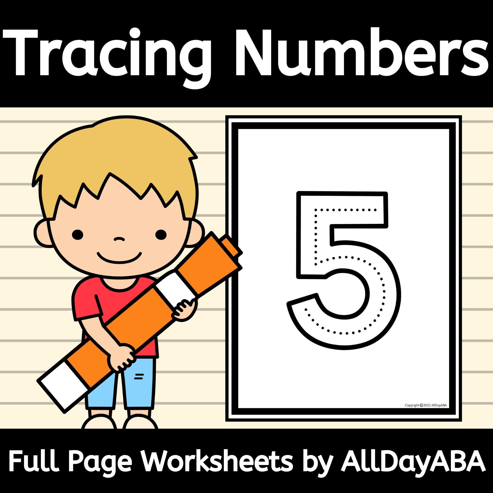 Numbers Tracing Pages With Large Text, Full Pages 0 to 50 for ABA ...