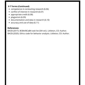 Section E Flash Cards 5th Edition Task List - ABA Study Materials ...