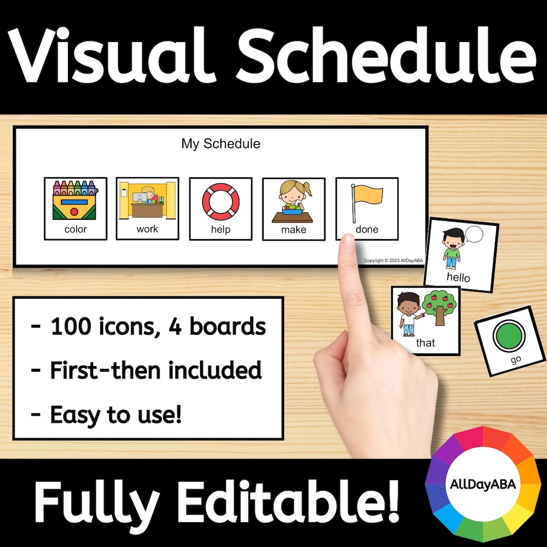 Editable Visual Schedule for Autism With Daily Classroom Transitions ...
