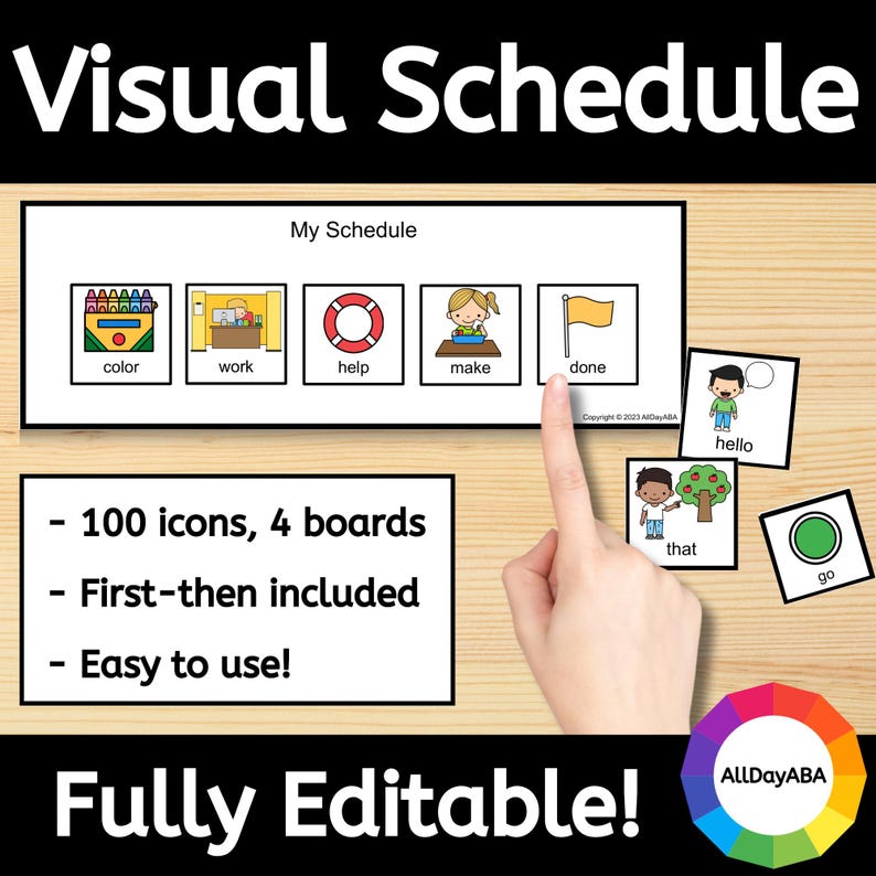 Editable Visual Schedule for Autism With Daily Classroom Transitions ...
