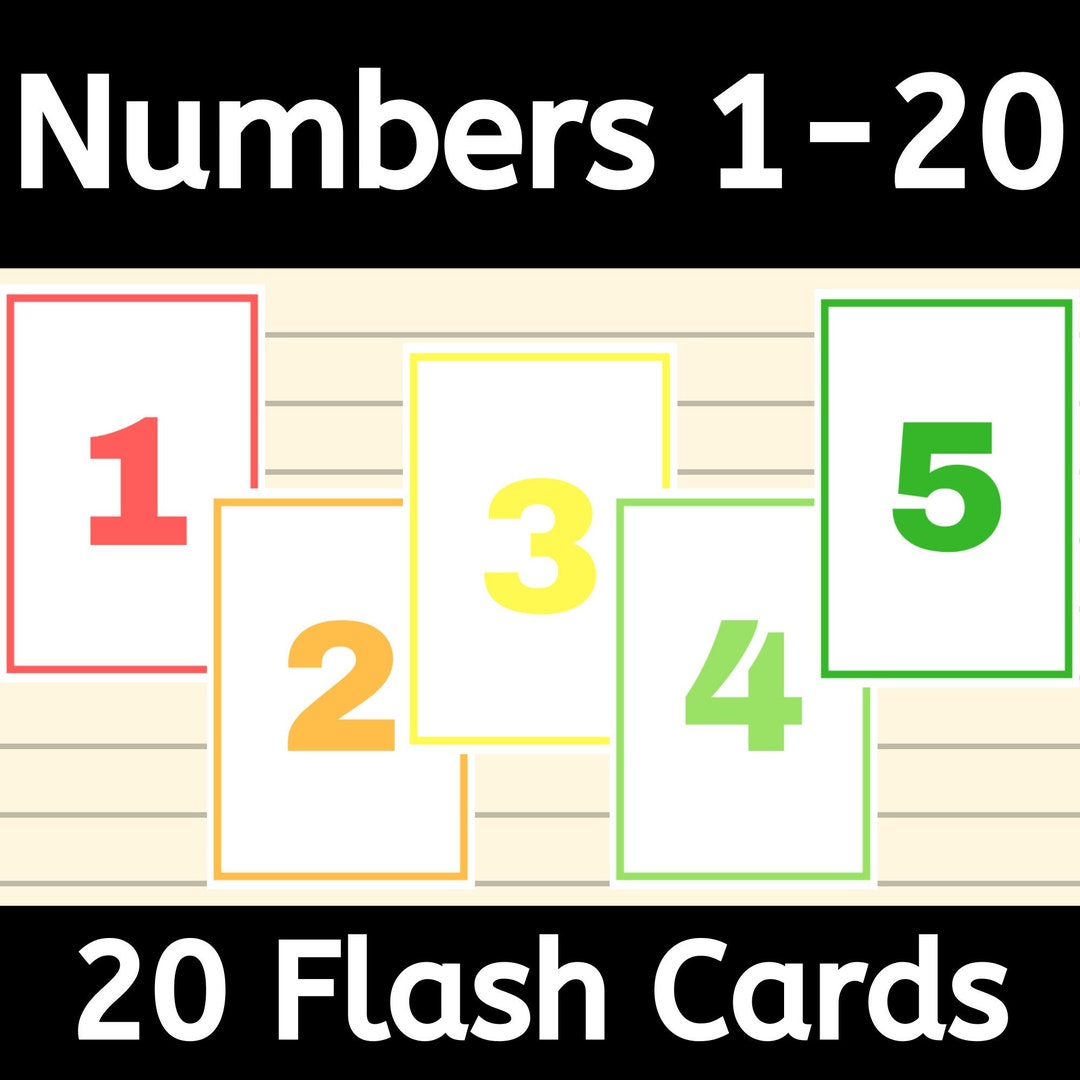 Number Flash Cards 1-20 - Flashcards for Back to School, Special ...