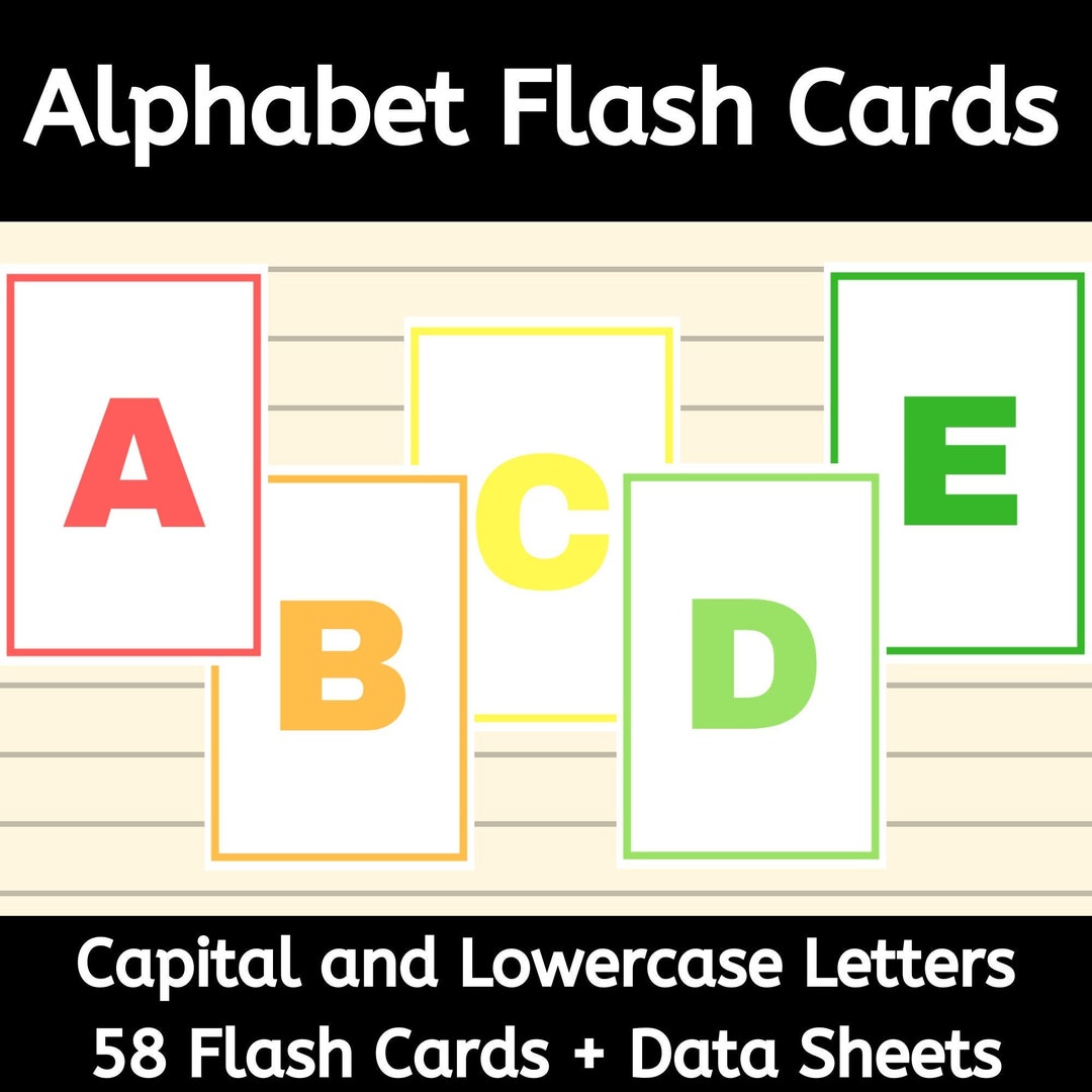 Alphabet Flash Cards: Letter Flashcards for Upper and Lowercase Letters ...