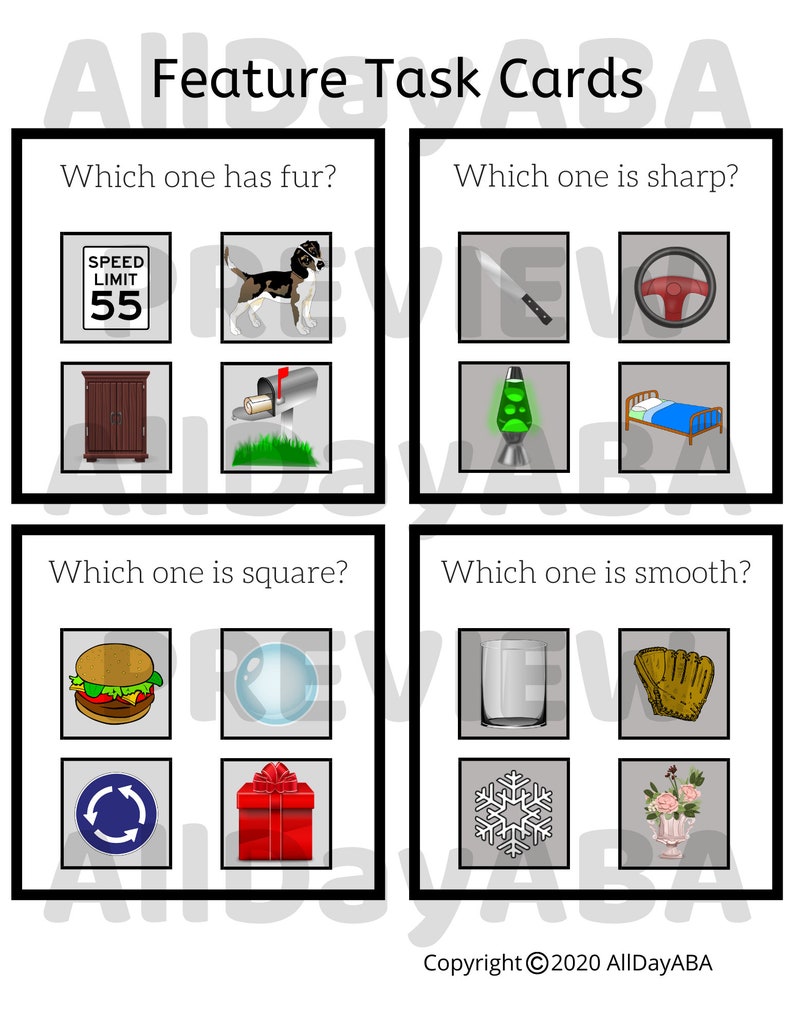 Feature Cards - ABA & Speech Therapy - Discrete Trial Training Flash ...