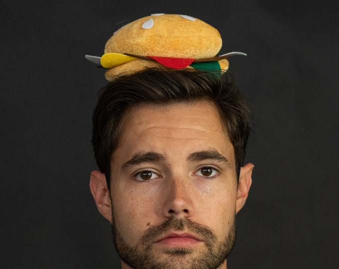 Unisex Adult Mini Cheeseburger Hamburger Headband Hat Food Vendor ...