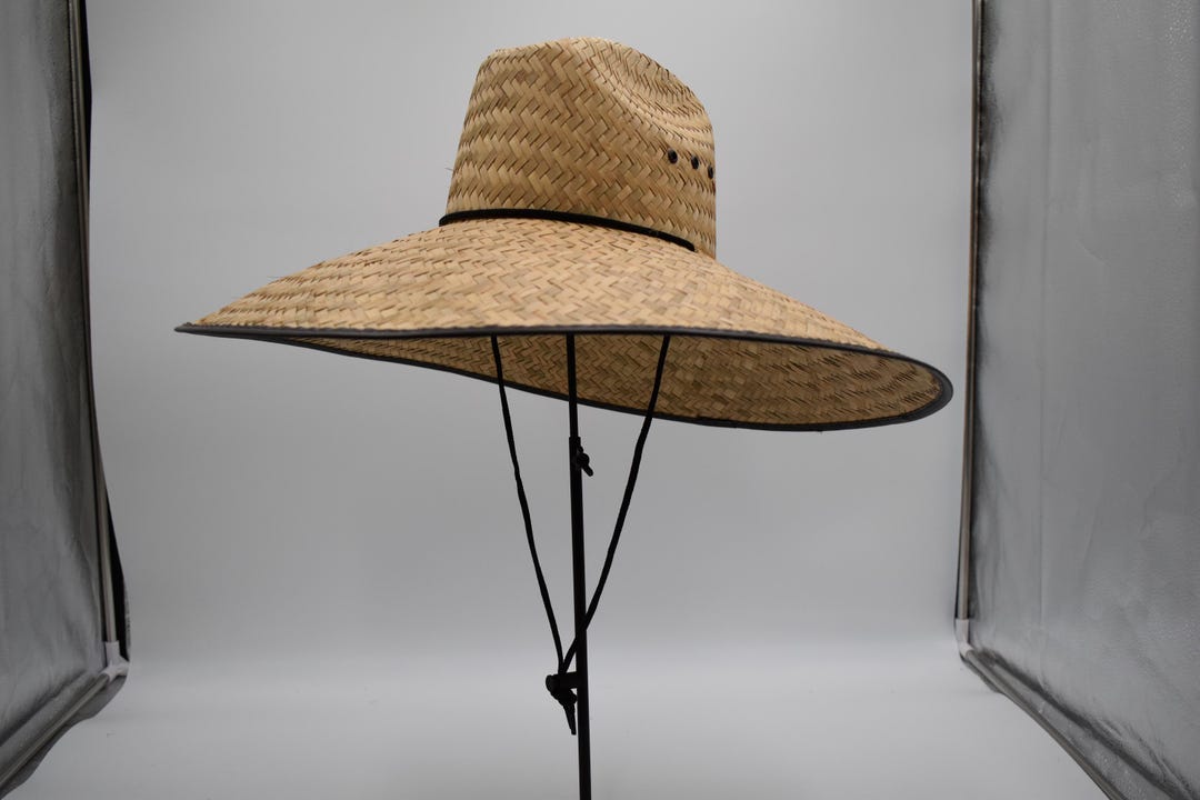 Handmade Huge Large Fit Hard Shell Double Weaved Straw Shade Gardening ...