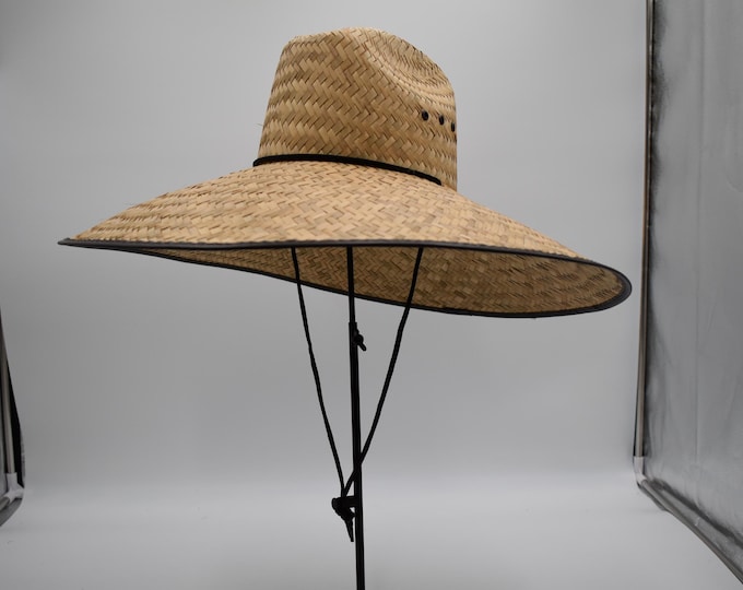 Handmade Huge Large Fit Hard Shell Double Weaved Straw Shade Gardening ...