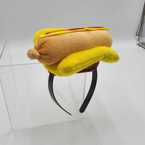 Mini Velvet Hot Dog Hat on Headband Food Vendor Party Costume Accessory ...