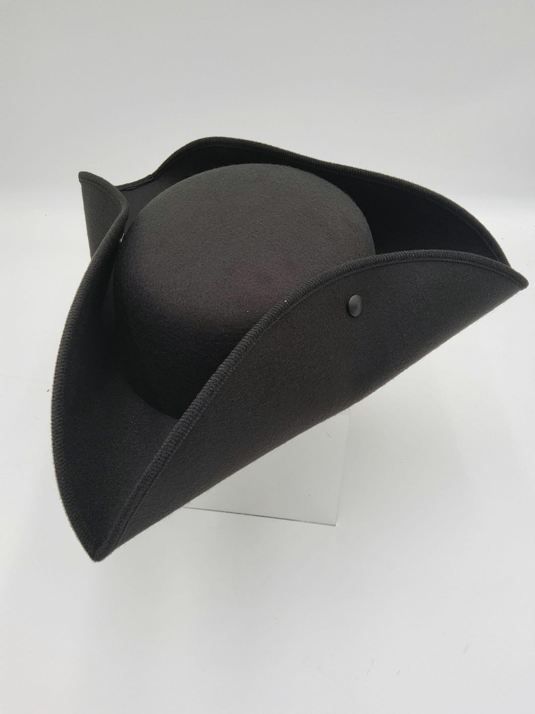 Unisex Child Adult Tri-corner Tricorn Pirate Hat Black Brown Black/gold ...