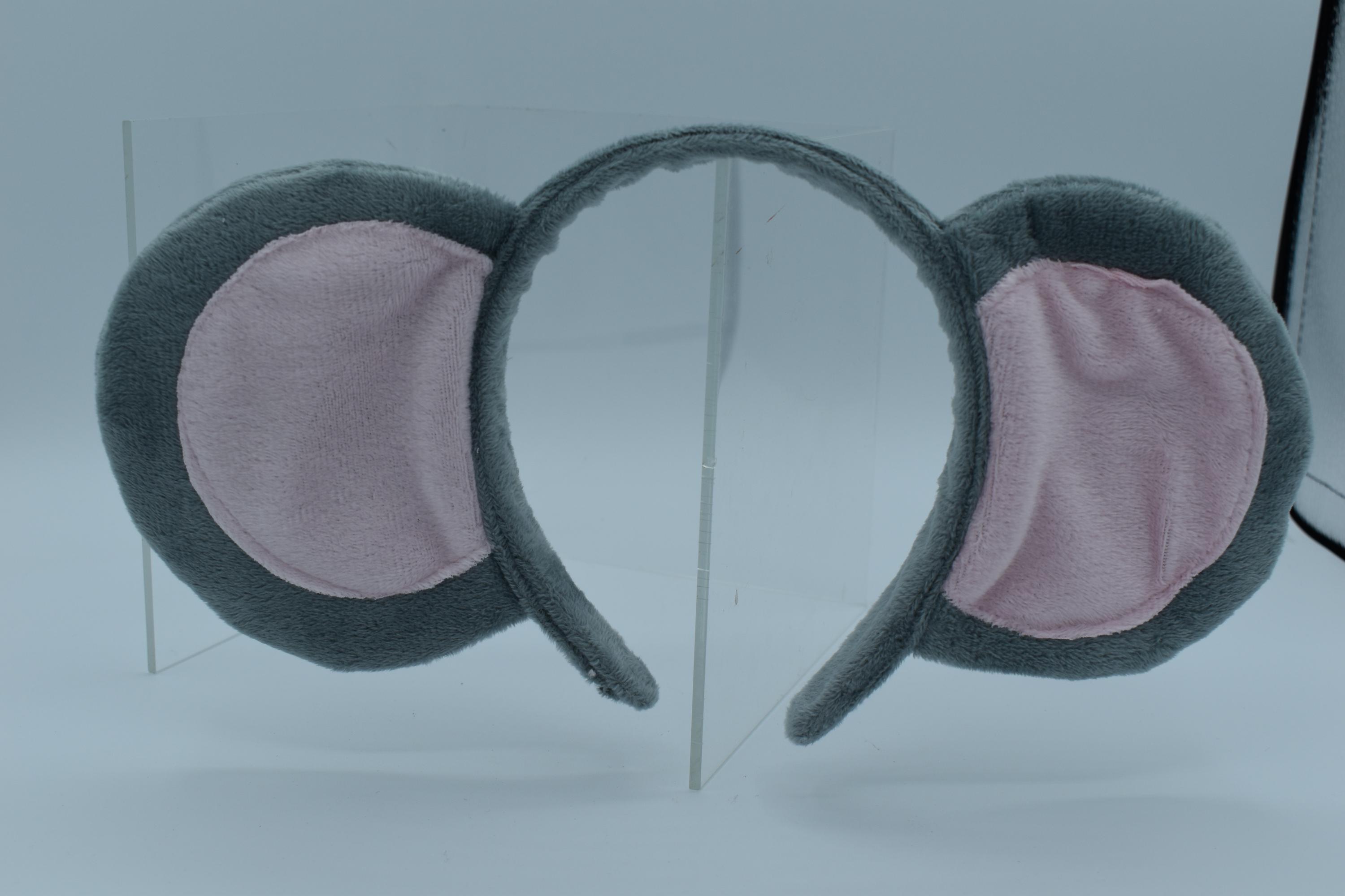 Unisex Adult Kid Plush Soft Gray Mouse Ears Headband With Tail and Nose ...