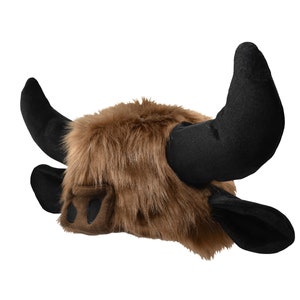 Adults Kids Furry Brown Bison Hat Fake Fur Buffalo Hats Soft Black ...