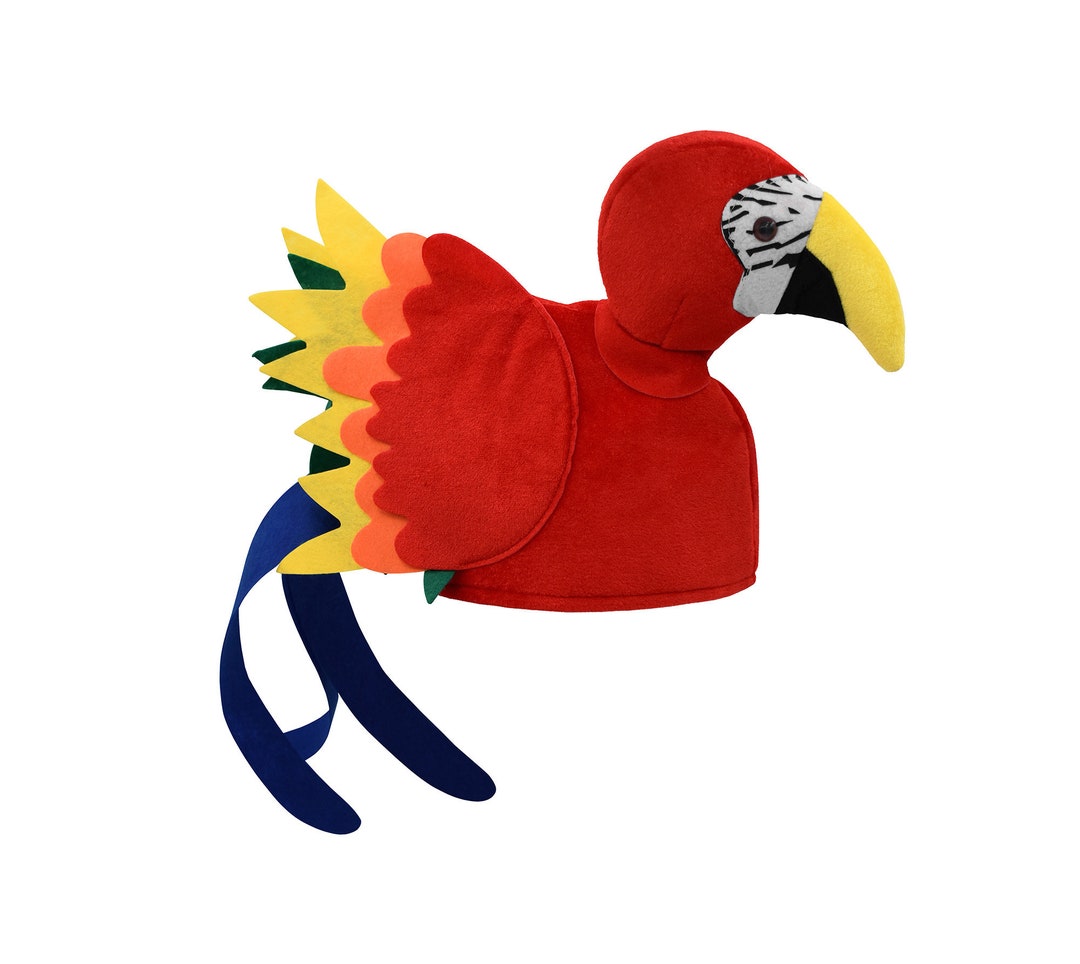 Adult Child Parrot Head Macaw Bird Hat Colorful Tropical Party Luau ...