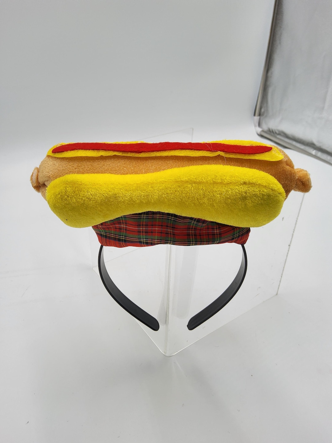 Mini Velvet Hot Dog Hat on Headband Food Vendor Party Costume Accessory ...