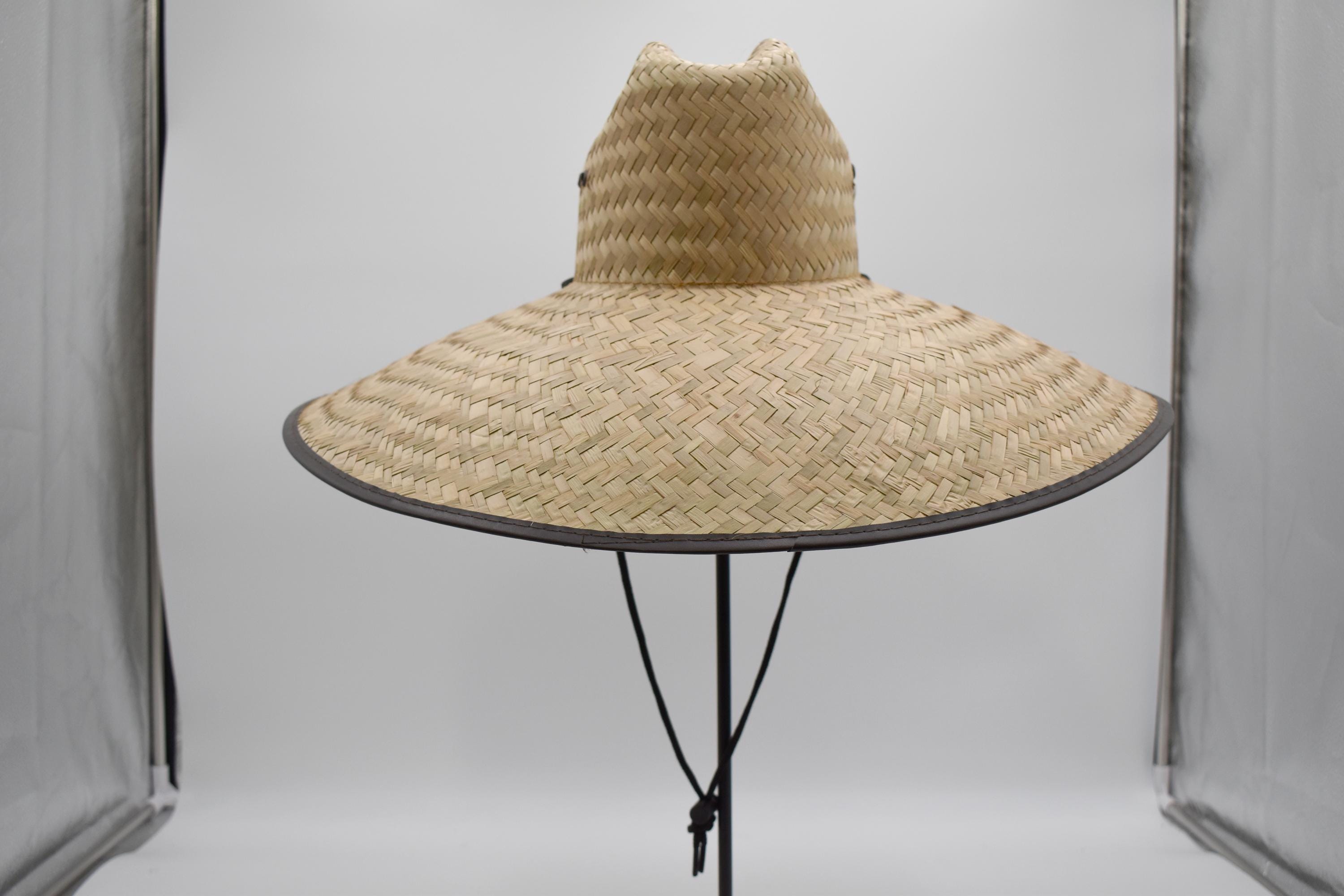 Handmade Huge Large Fit Hard Shell Double Weaved Straw Shade Gardening ...
