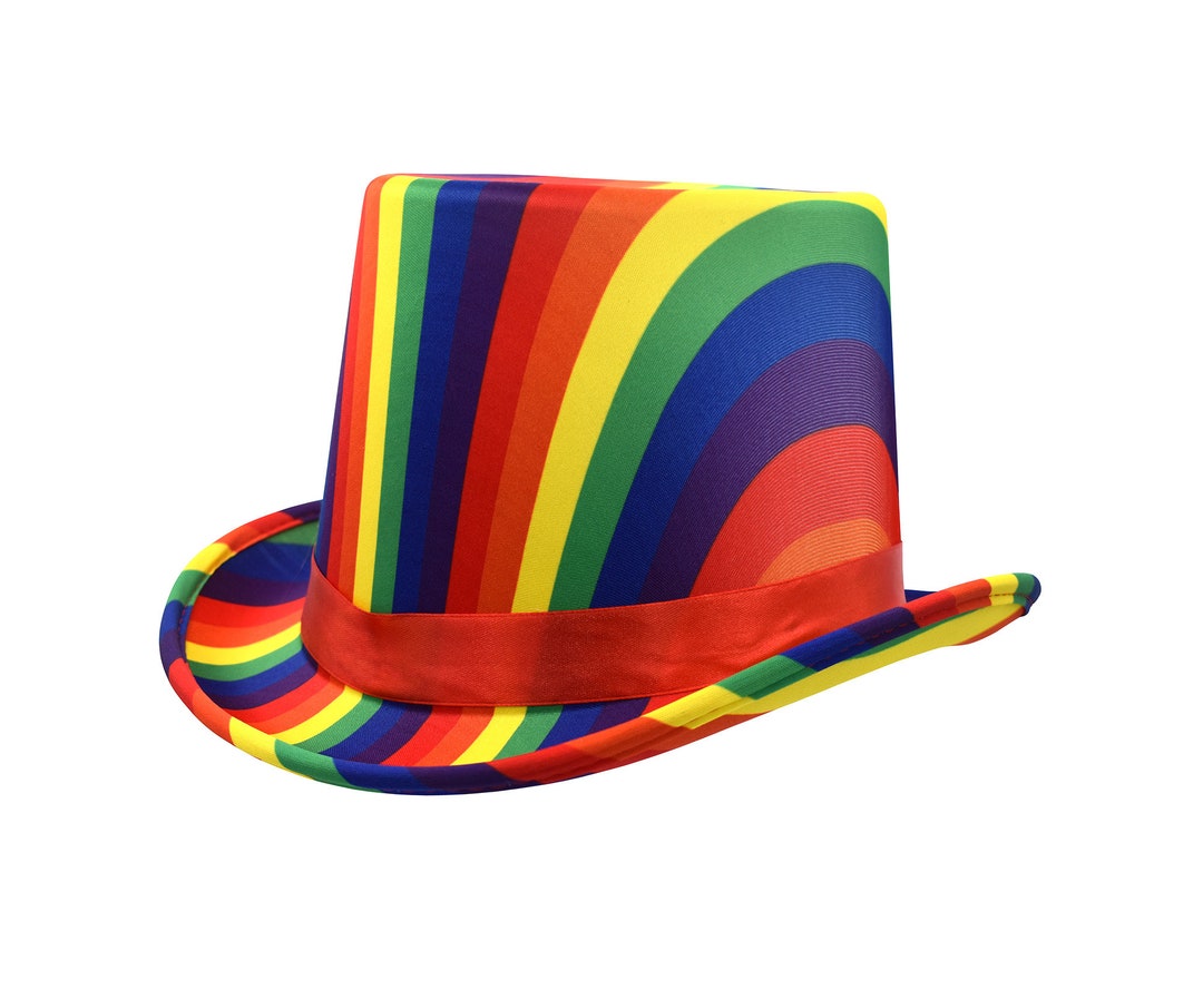 Deluxe Pride Rainbow Striped Top Hat Colorful Cap LGBTQ - Etsy