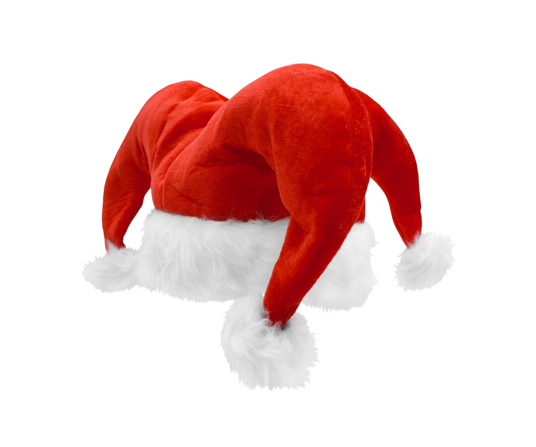 Unisex Adult Teen Red and White Christmas Santa Claus Jester Hat ...