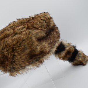 Adult Teen Faux Raccoon Fake Coonskin Animal Hat Cosplay Halloween ...