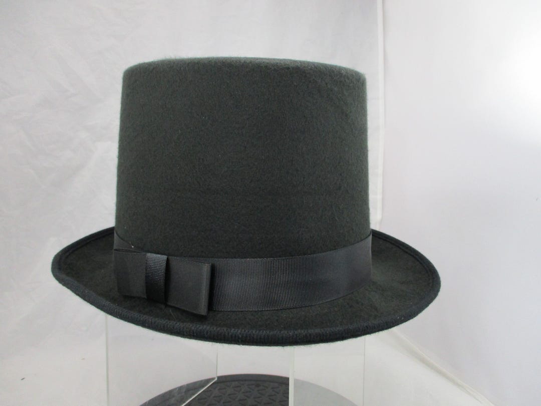 Deluxe Felt Top Hat High Crown Victorian Dickens Black Steampunk Dapper ...