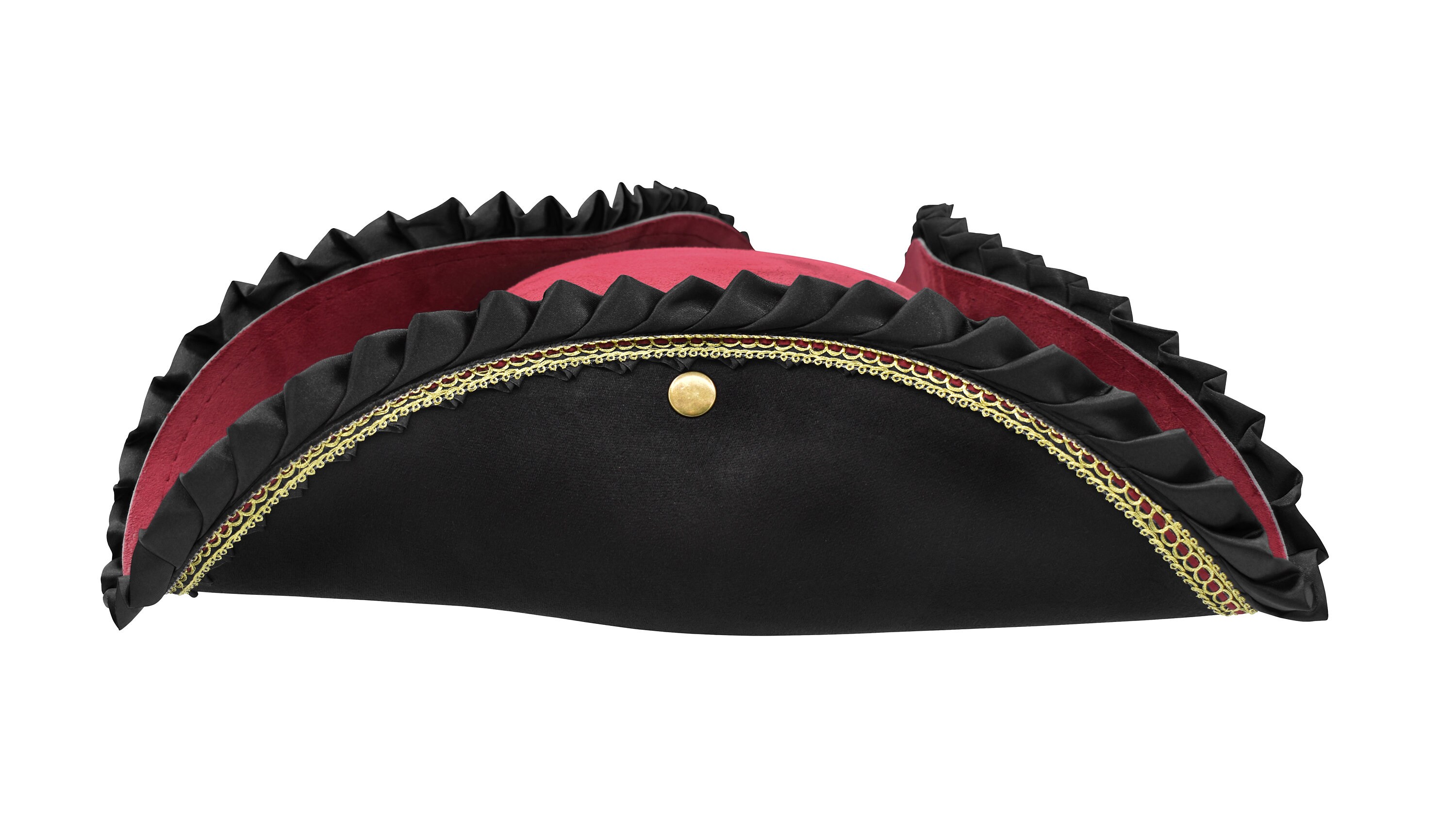 Deluxe Black and Maroon Tricorn Tricorner Pirate Hat | Etsy
