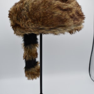 Adult Teen Faux Raccoon Fake Coonskin Animal Hat Cosplay Halloween ...