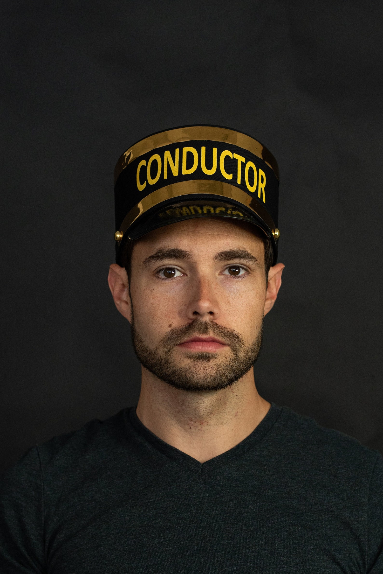 Deluxe Black Train Conductor Hat: Gold Lettering, Costume Accessory - Etsy