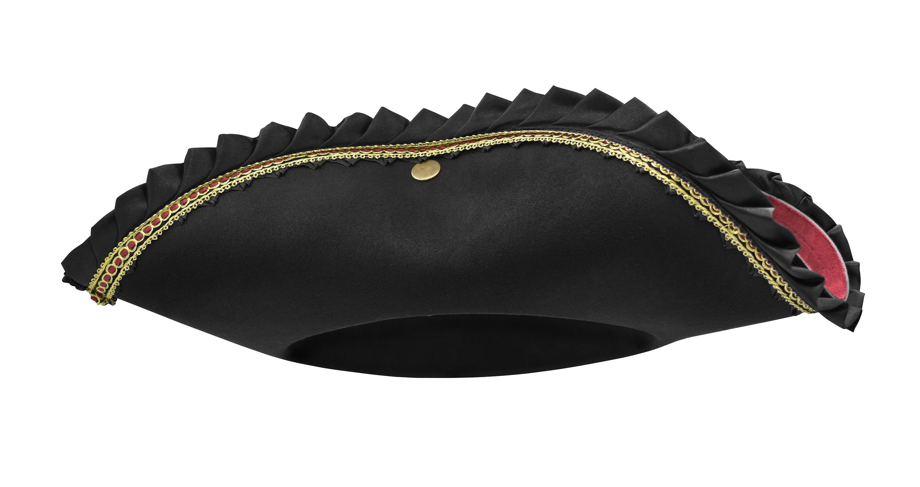 Deluxe Black and Maroon Tricorn Tricorner Pirate Hat | Etsy