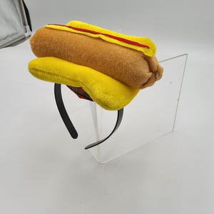 Mini Velvet Hot Dog Hat on Headband Food Vendor Party Costume Accessory ...