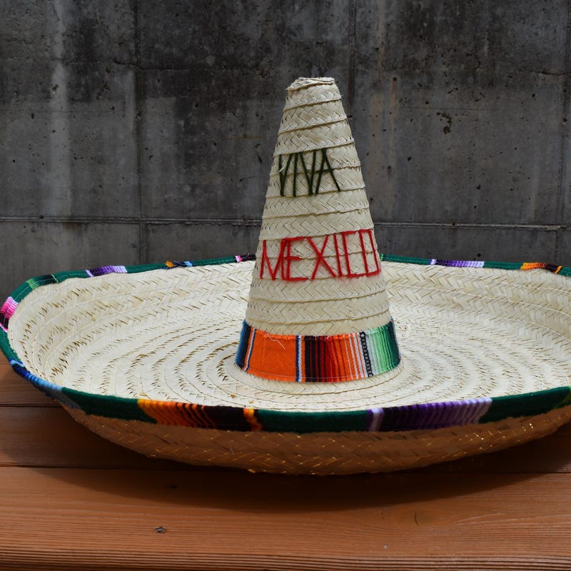 Mexican Straw Hat Embroider - Etsy