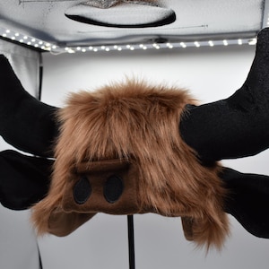 Adults Kids Furry Brown Bison Hat Fake Fur Buffalo Hats Soft Black ...