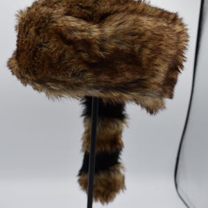 Adult Teen Faux Raccoon Fake Coonskin Animal Hat Cosplay Halloween ...