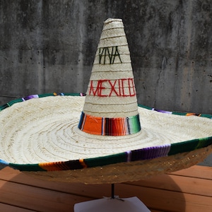 Handmade 27" Giant Huge Jumbo Straw Mexican "viva Mexico" Authentic ...