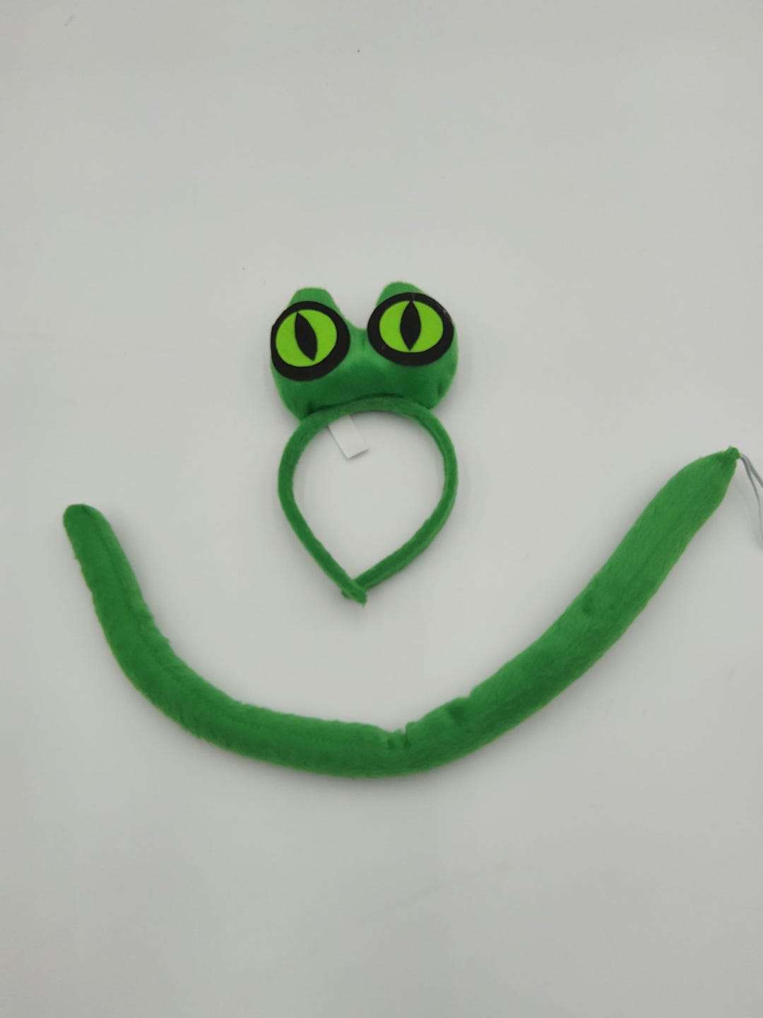 Adult Green Lizard Reptile Eyes Headband and Long Tail Costume ...