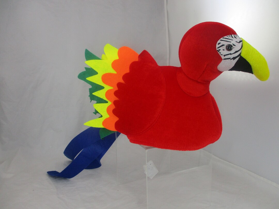 Adult Child Parrot Head Macaw Bird Hat Colorful Tropical Party Luau ...