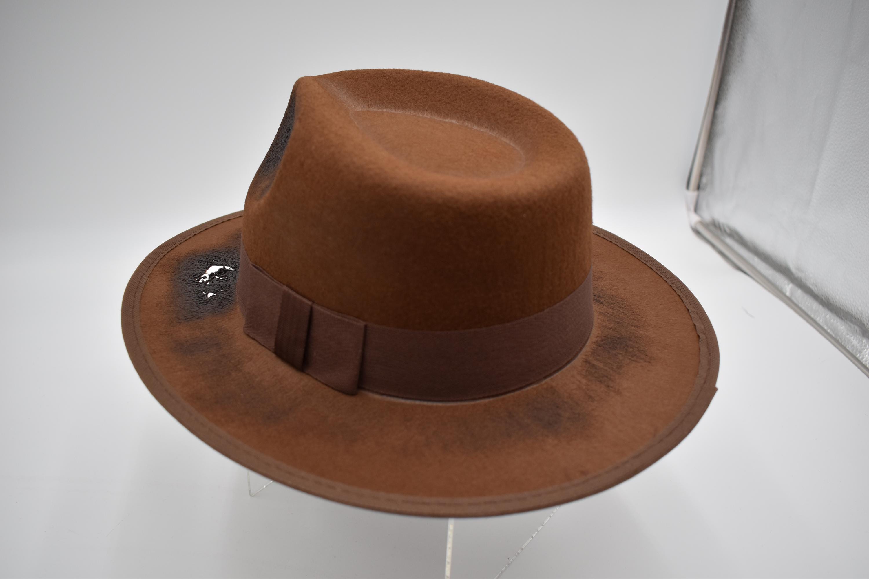 Unisex Adult Burned Tattered Brown Fedora Hat Horror Scary Nightmare ...