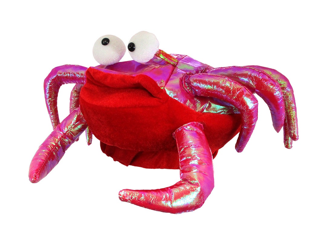 Adult Teens Iridescent Crab Party Hat Sea Crawfish Funny Mardi Gras ...