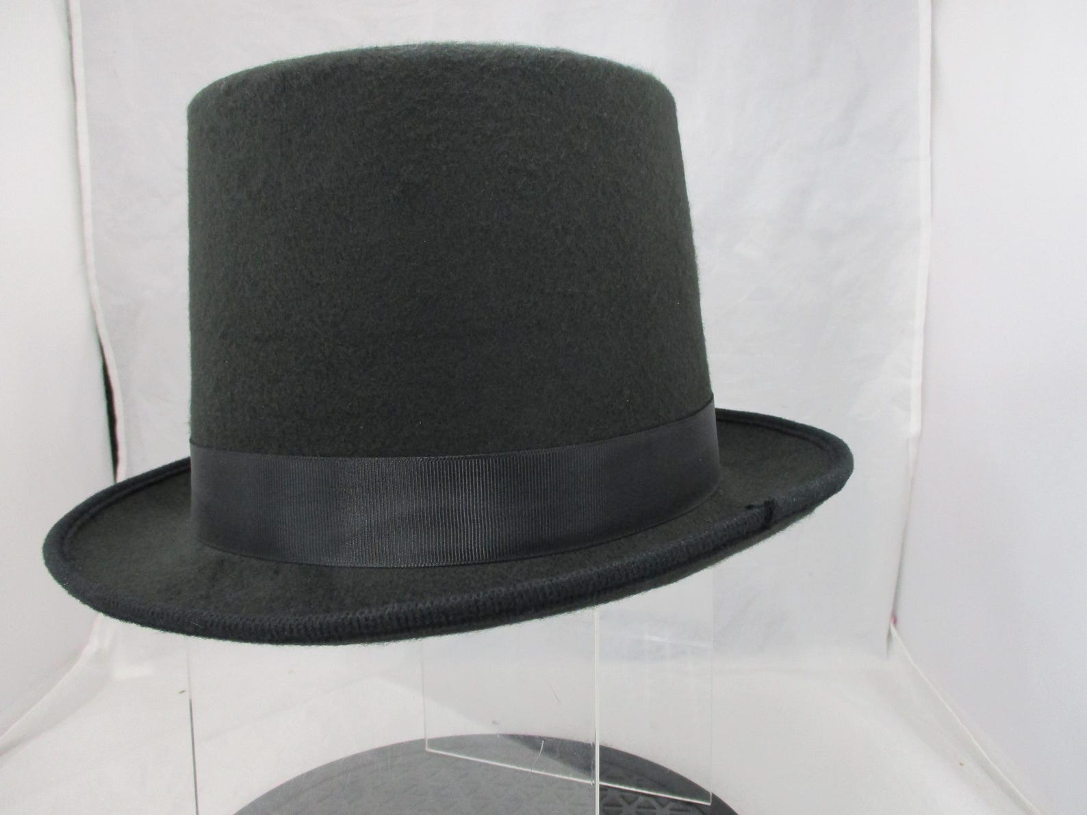 Deluxe Felt Top Hat High Crown Victorian Dickens Black Steampunk Dapper ...