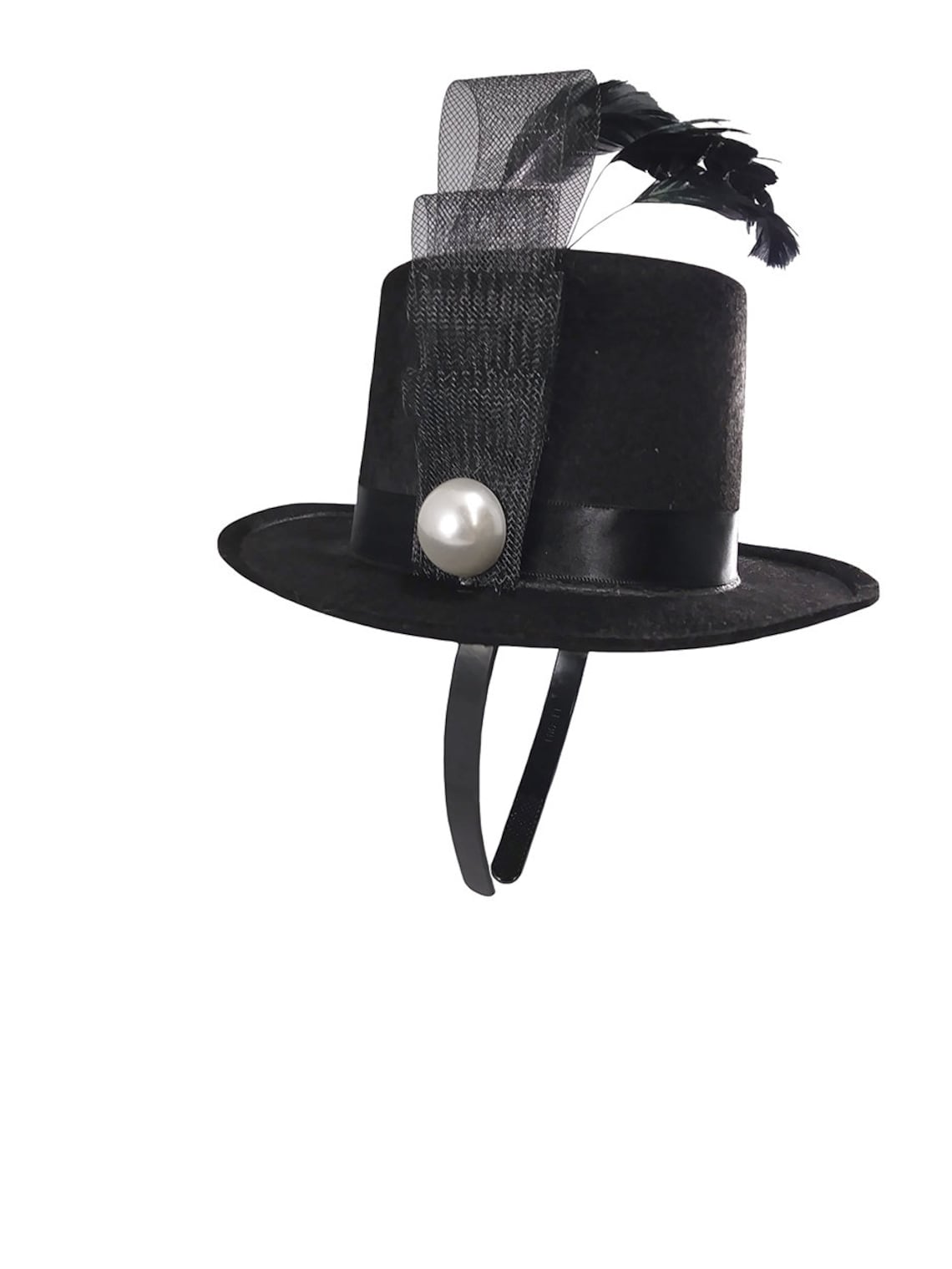 Womens Girls Ringmaster Black Mini Top Hat Fascinator on - Etsy