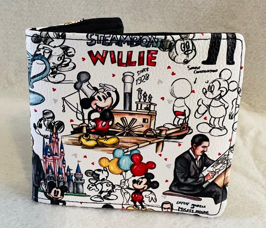 Walt Disney Mens Wallet Mickey Mouse Disney Wallet Steam - Etsy