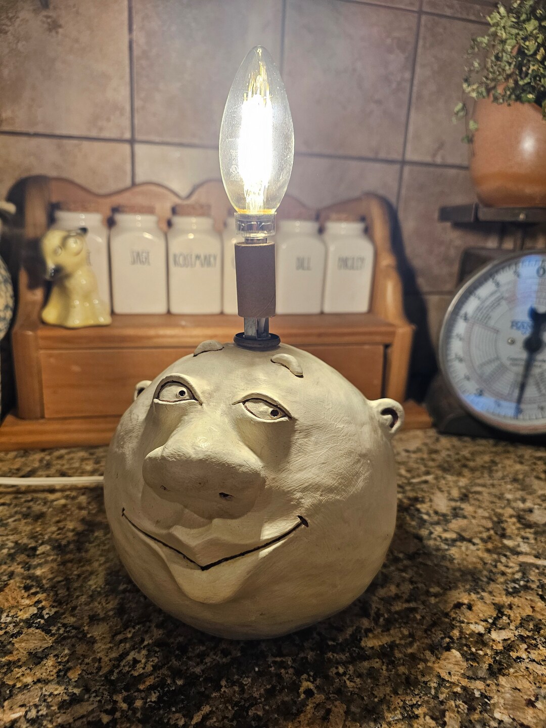 Unusual and Odd Vintage Face Lamp - Etsy