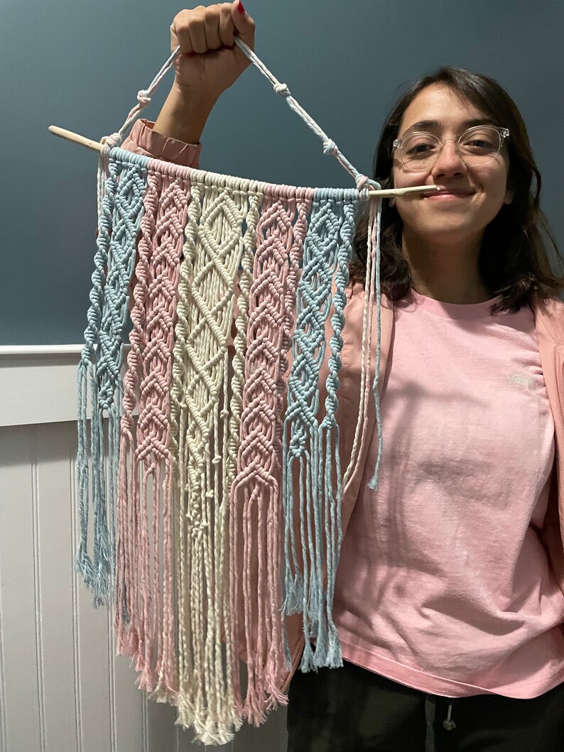 Trans Flag, Macrame Trans Flag, Trans Inclusion Flag - Etsy