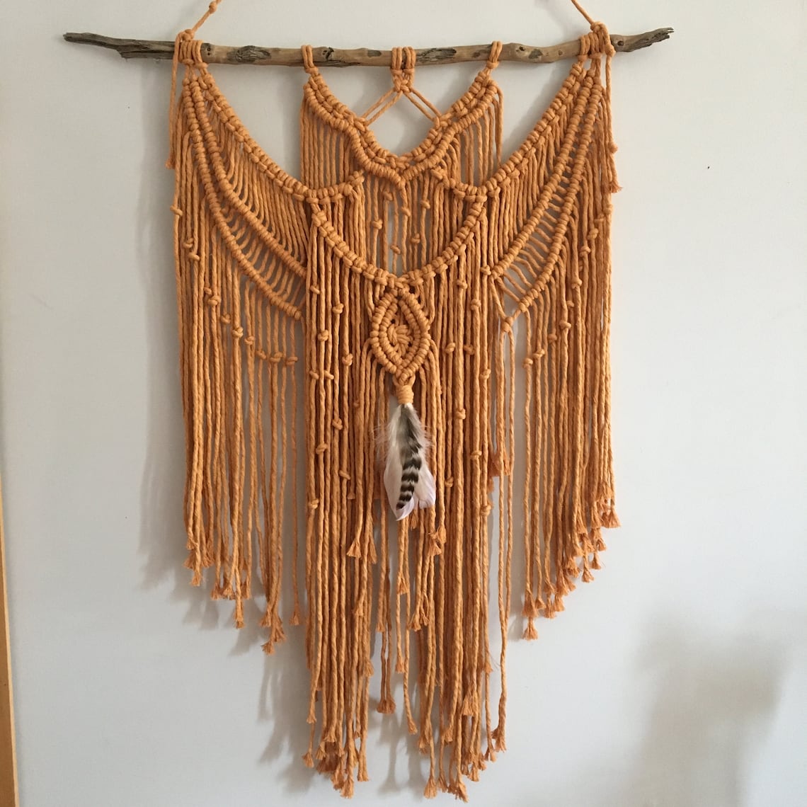SOUTHWEST Macrame Boho Design Wall Hanging With Feathers - Etsy
