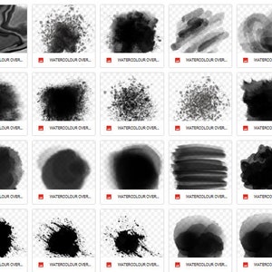 WATERCOLOUR Wet Brush Clipping Mask Overlays, High Quality PNG Digital ...